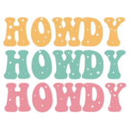 Western Cowgirl Howdy Lettering Sticker
