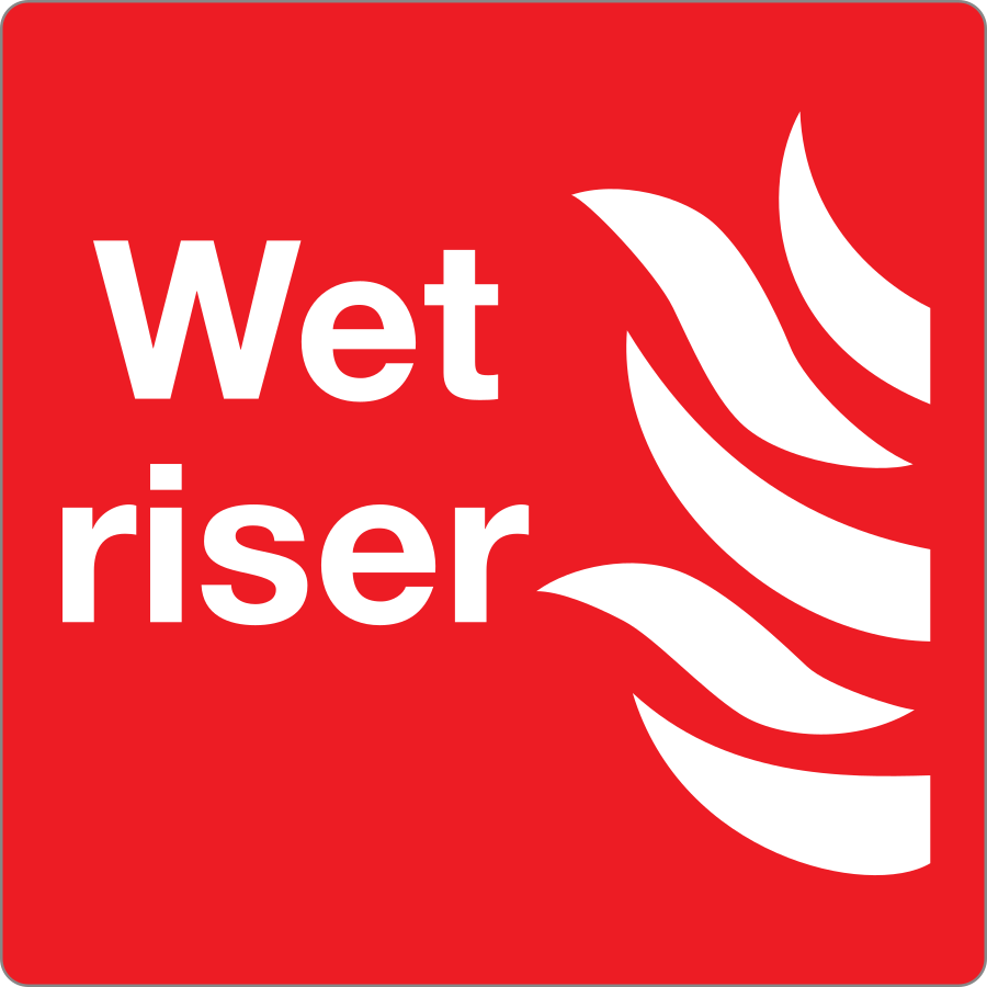 Wet Riser Sign Sticker