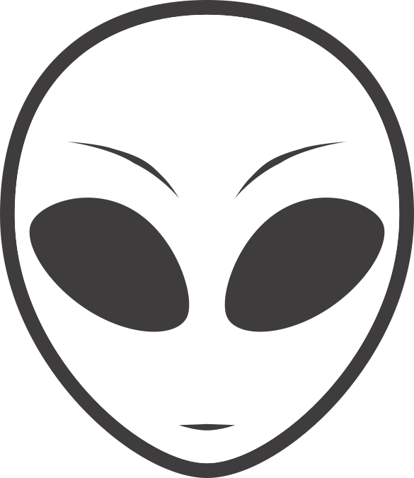 White Alien Face Sticker