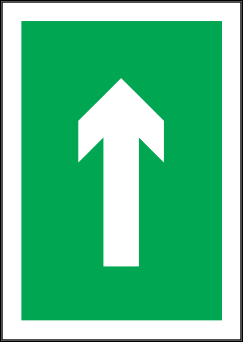 Vibrant, High-Quality White Arrow Green Background Sign Stickers