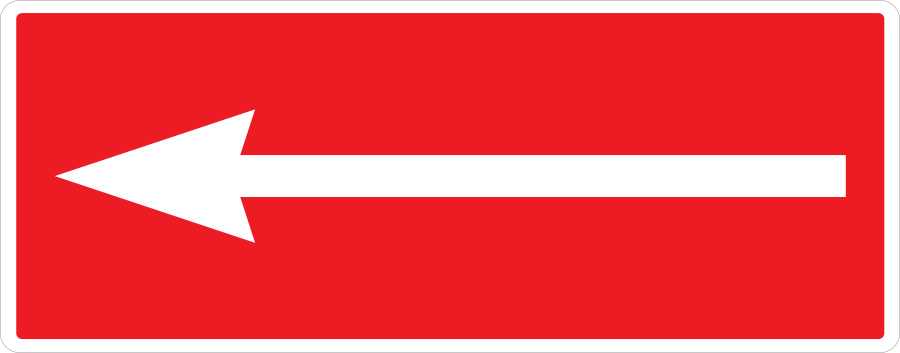 Vibrant, High-Quality White Arrow On Red Background Sign Stickers