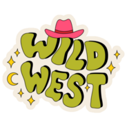 Wild West Groovy Rodeo Lettering Sticker