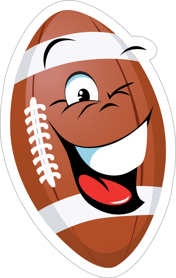 Winking Cartoon Football Sticker