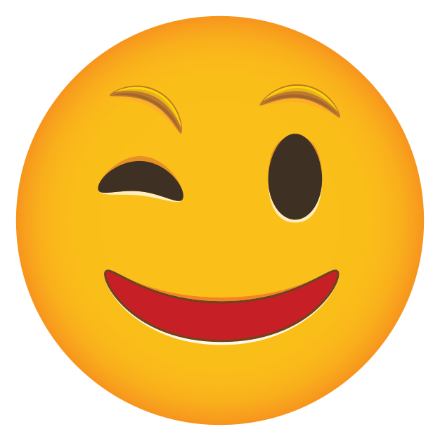 Vibrant, High-Quality Winking Phone Emoji Stickers