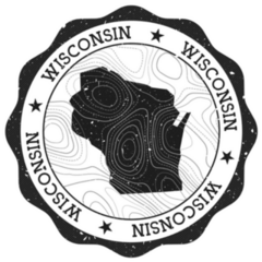 Wisconsin Outdoor Stamp Round Sticker