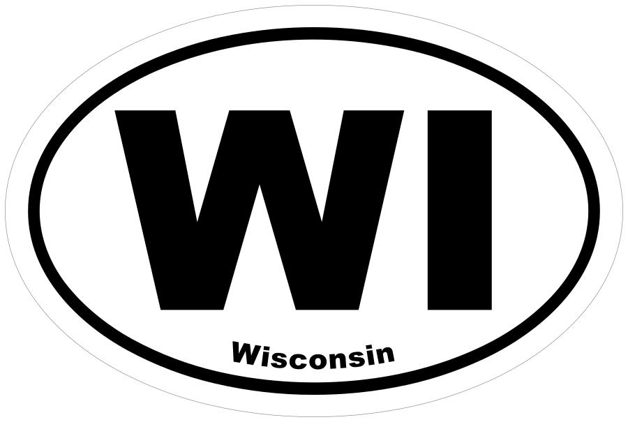 Wisconsin Wi Oval Sticker