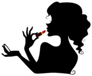 Woman Applying Lipstick Sticker