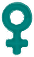 Woman Symbol Painted In Watercolor Green Sticker
