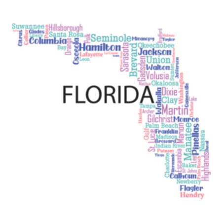 Word Art Design State Of Florida Sticker
