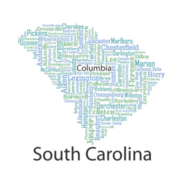 Word Cloud Map Design Of South Carolina Sticker