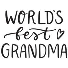 World's Best Grandma Lettering Card Sticker