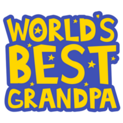 Worlds Best Grandpa Purple Yellow Letters Sticker