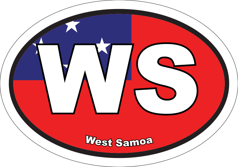WS Samoa Flag Oval Magnet