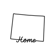 Wyoming Map Outline With Home Word Sticker