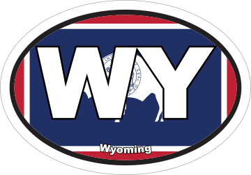 Order Your Wyoming Wy State Flag Oval Sticker Today - Free Shipping!