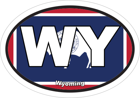Order Your Wyoming Wy State Flag Oval Sticker Today - Free Shipping!