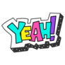 Yeah! 80's Style Lettering Sticker