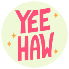 Yeehaw Pink Cowboy Lettering Sticker