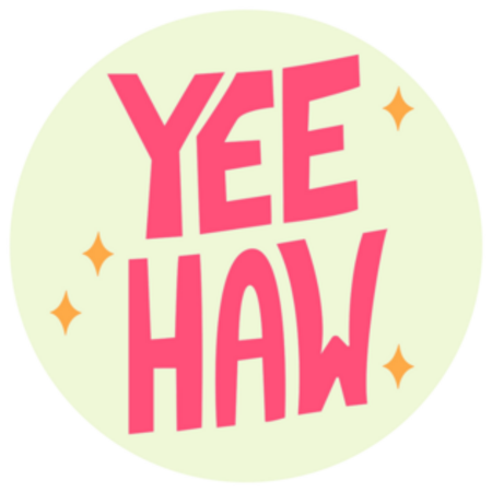 Yeehaw Pink Cowboy Lettering Sticker