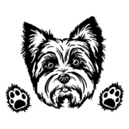 Yorkie With Paws Sticker