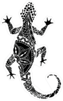 Zentangle Style Gecko Sticker