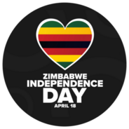 Zimbabwe Independence Day Heart Sticker
