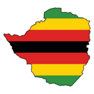 Zimbabwe Outline Flag Map Sticker