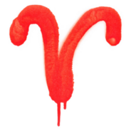 Zodiac Sign Aries Red Spray Paint Sticker