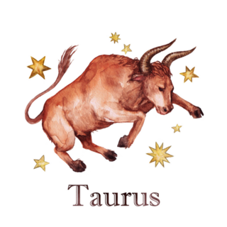 Zodiac Sign Taurus Watercolor Illustration Sticker
