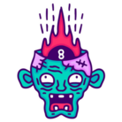 Zombie Billiard Brain Sticker