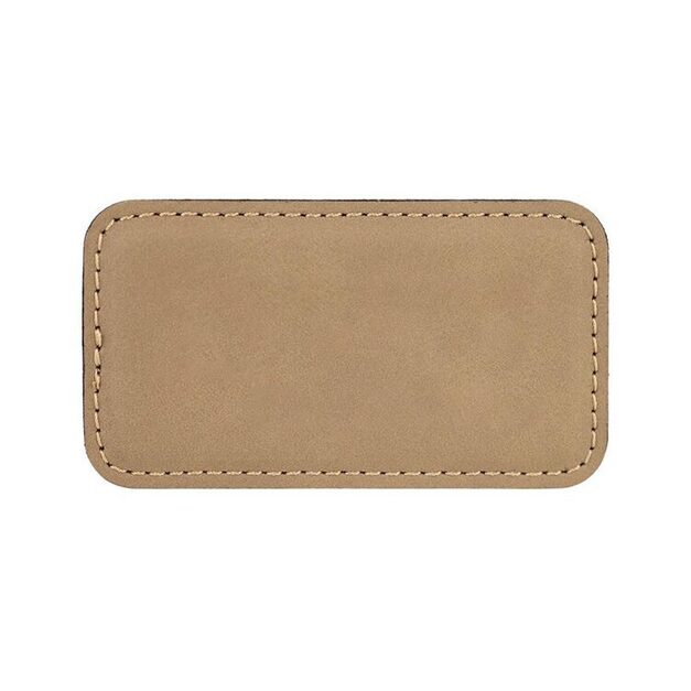 Blank Large Faux Leather Badge - Light Brown