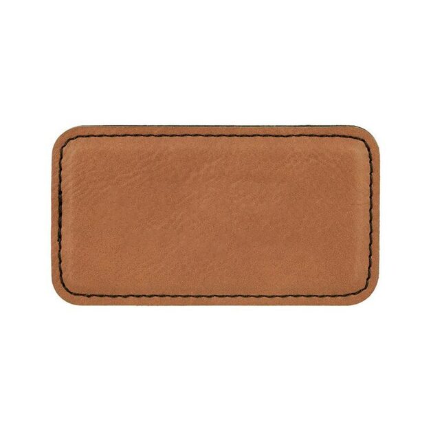 Blank Large Faux Leather Badge - Rawhide