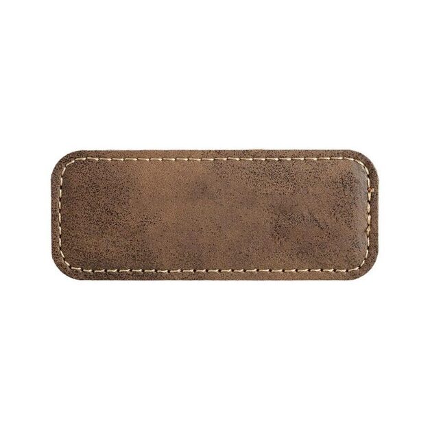 Blank Faux Leather Badge - Rustic