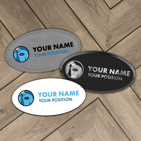Premium Custom Oval Shaped Name Tags & Badges