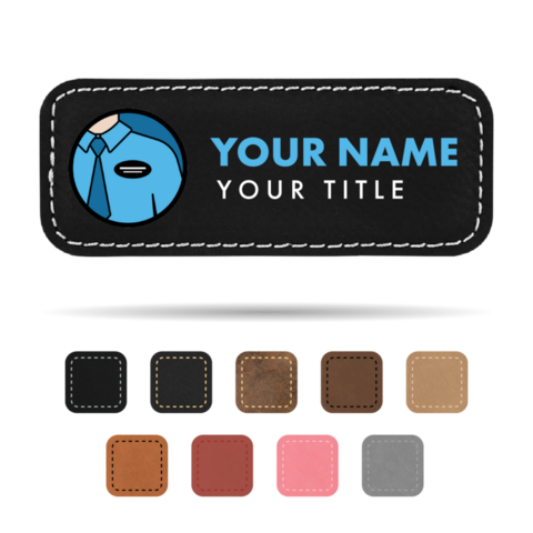 Shop Customized Faux Leather Name Tags - Durable ID Tags
