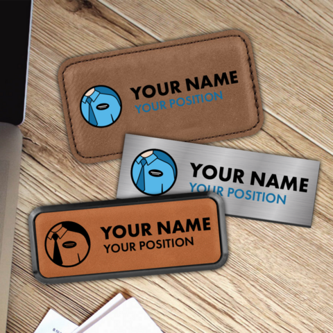 Premium Custom Rectangle Name Tags & Badges