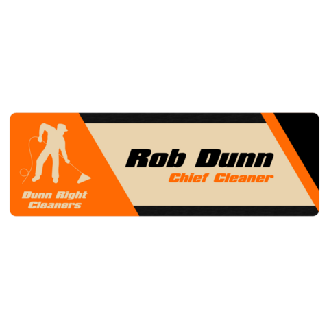 Customizable Rectangle Cleaning Service Name Tags