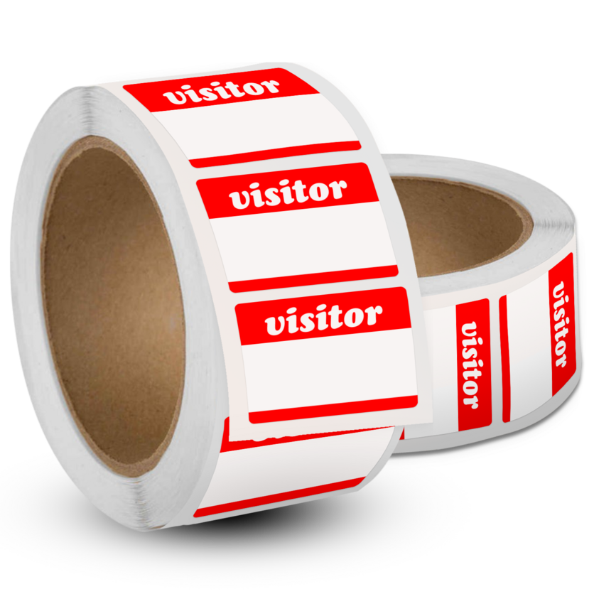 Visitor Labels 3.5" x 2.5": Temporary Name Tags for Guests