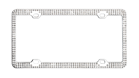 Diamond Studded License Plate Frame with Chrome Finish