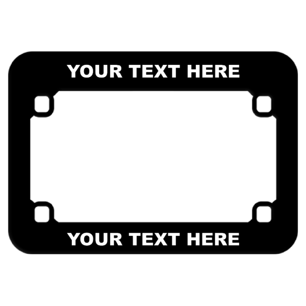 Personalized Black Motorcycle License Plate Frame