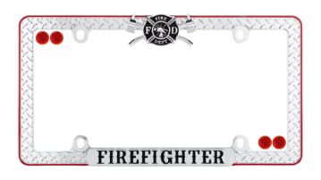 Heroic Chrome Firefighter License Plate Frame