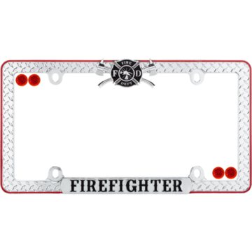Heroic Chrome Firefighter License Plate Frame