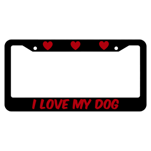 "I Love My Dog" License Plate Frame: Your Pet Pride
