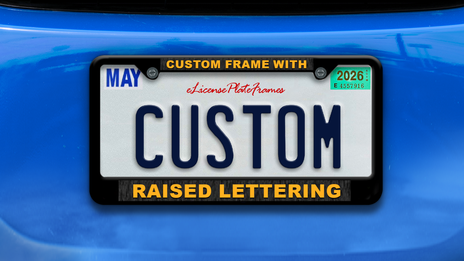 Custom Raised Lettering License Plate Frames