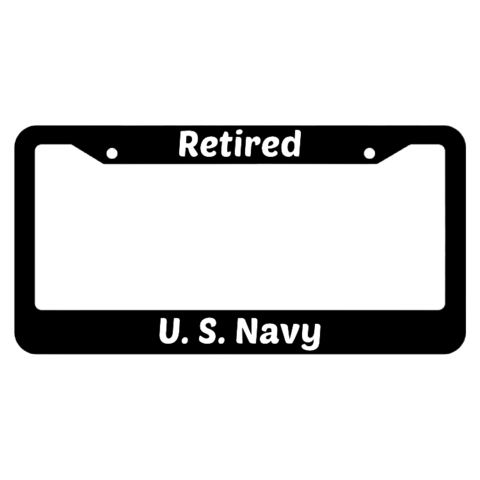 Proudly Retired: US Navy License Plate Frame
