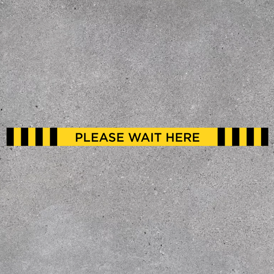 Please Wait Here Line Floor Sticker