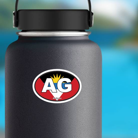 Antigua AG Flag Oval Sticker