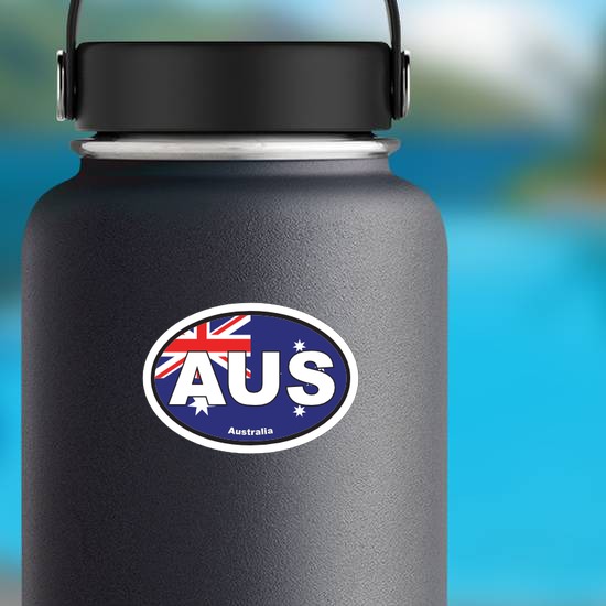 Australia Aus Flag Oval Sticker