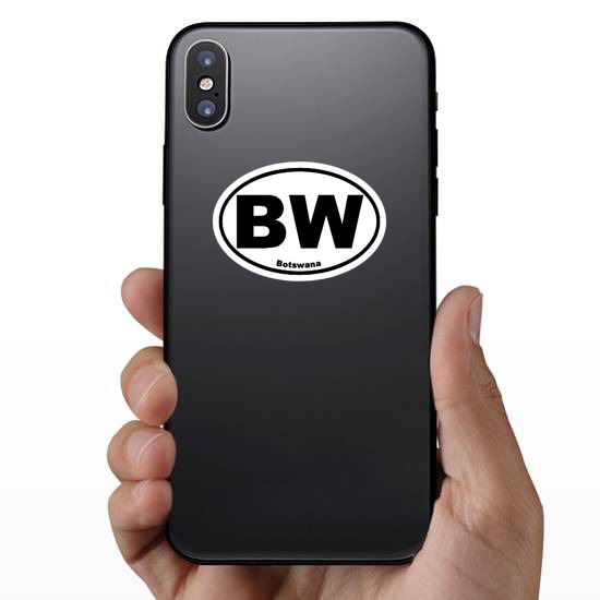Botswana Bw Oval Sticker
