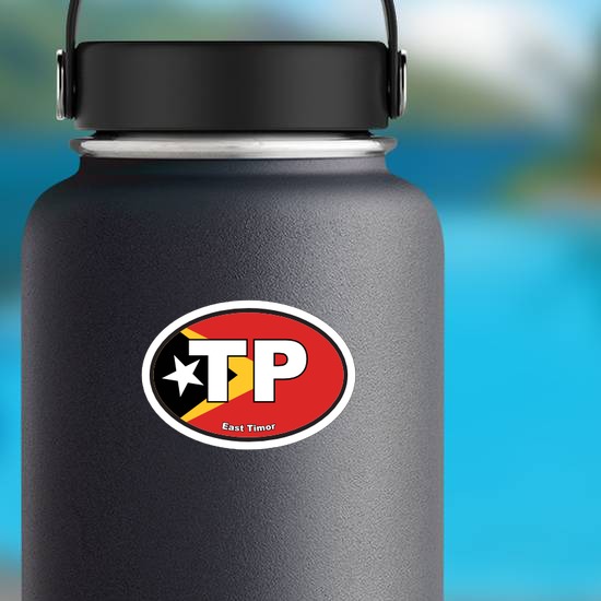 East Timor TP Flag Oval Sticker